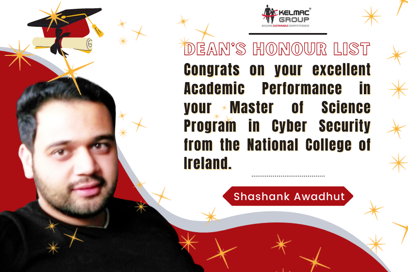 Congrats Shashank Awadhut for Dean's Honour List